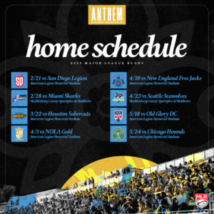 Anthem Rugby Carolina Announce 2025 Schedule - Anthem RC